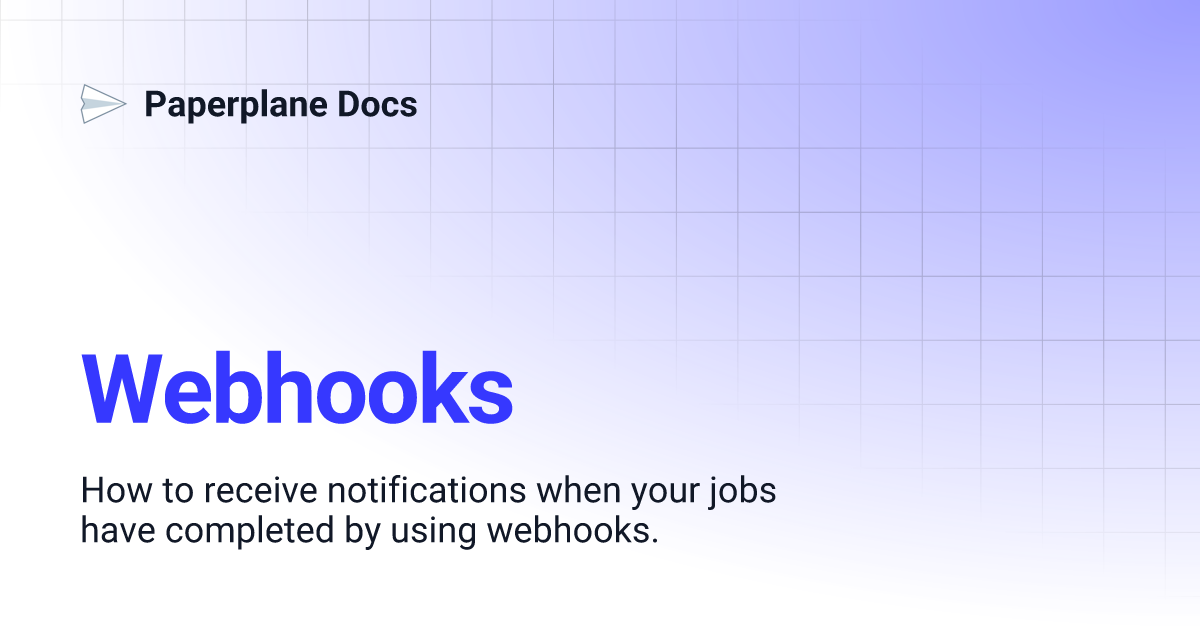 Webhooks | Paperplane Docs
